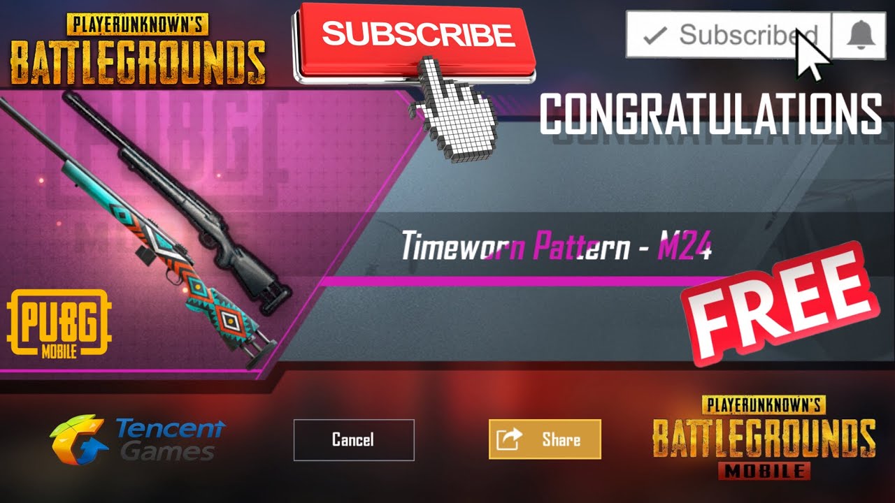 PUBG Mobile - Timeworn Pattern M24 #FreeM24Skin #200EvoGroundMode # ...