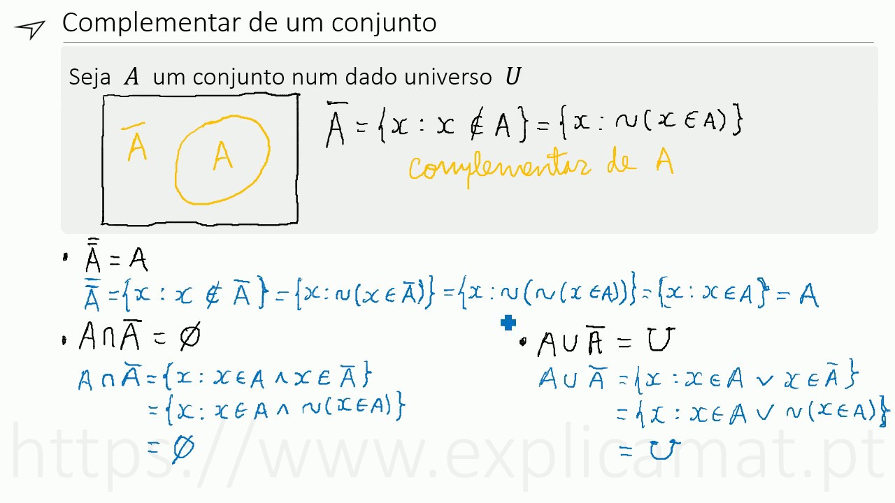Complementar de um Conjunto - YouTube