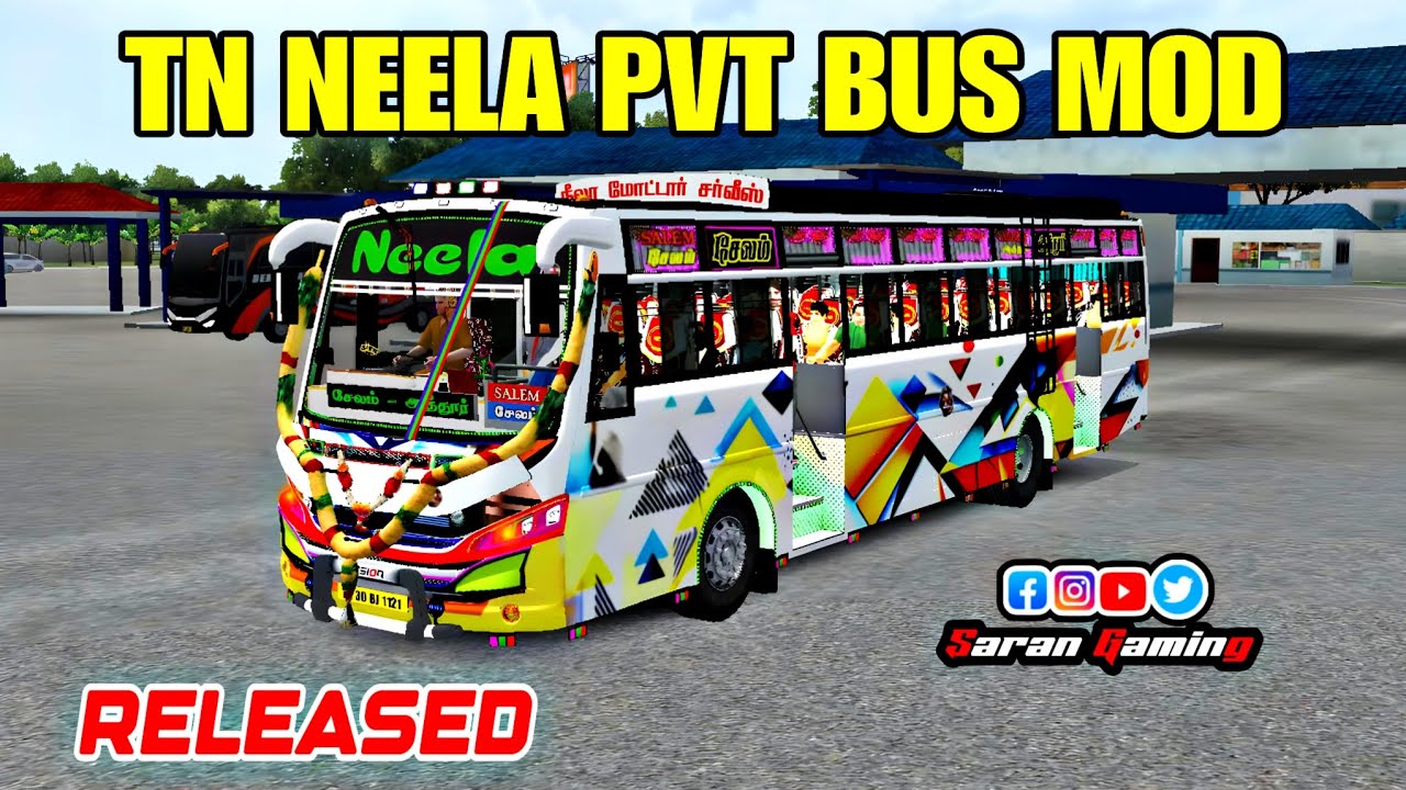 TN NEELA PVT BUS MOD RELEASED 🎀 BAALAJI BUS ┃SALEM - ATHUR 💫 4KHD┃ #bus ...