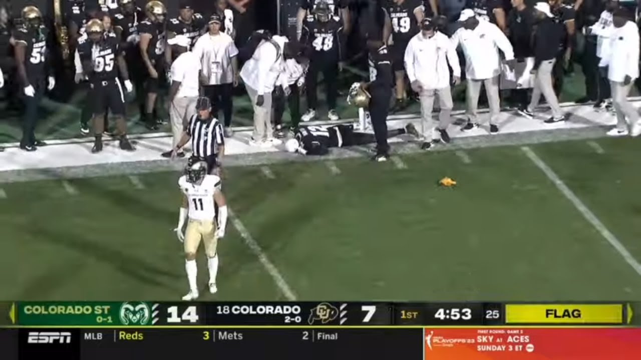 Colorado State DB Henry Blackburn cheap shot on Travis Hunter - YouTube