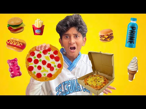 One Color Real vs Gummy Food Challenge
