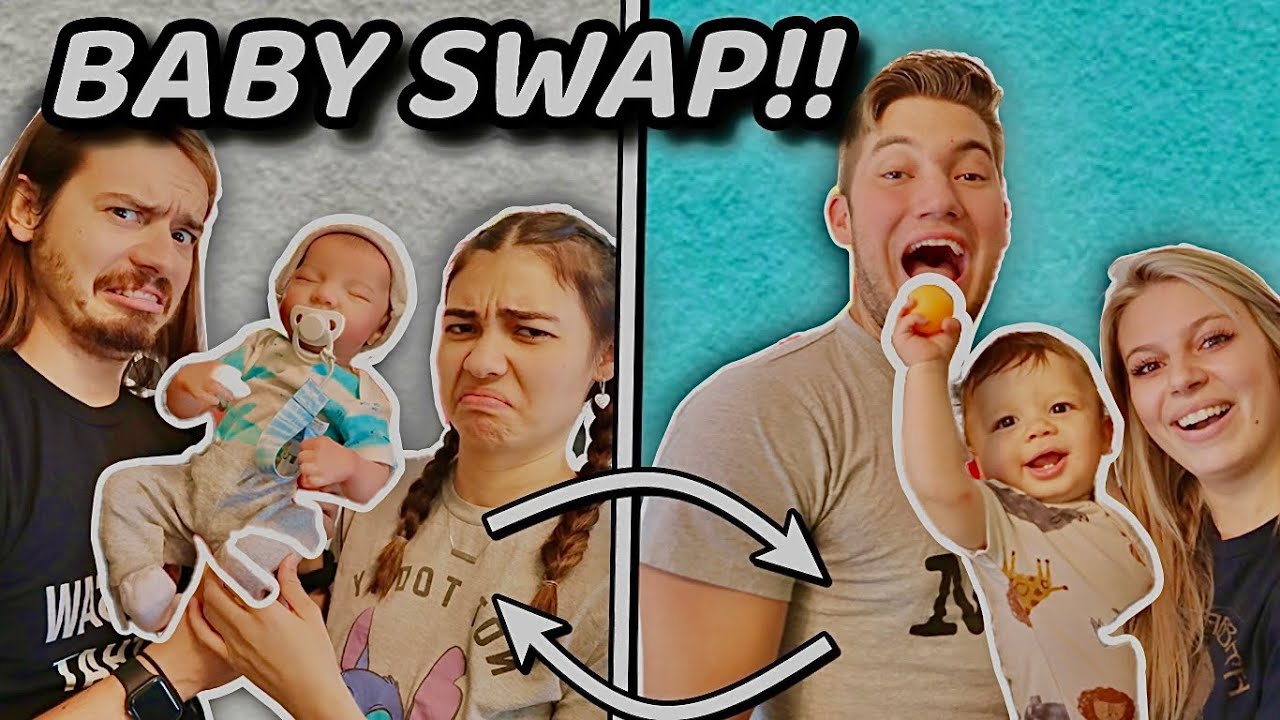 Swapping BABIES with my BROTHER for 24 HOURS!!! - YouTube