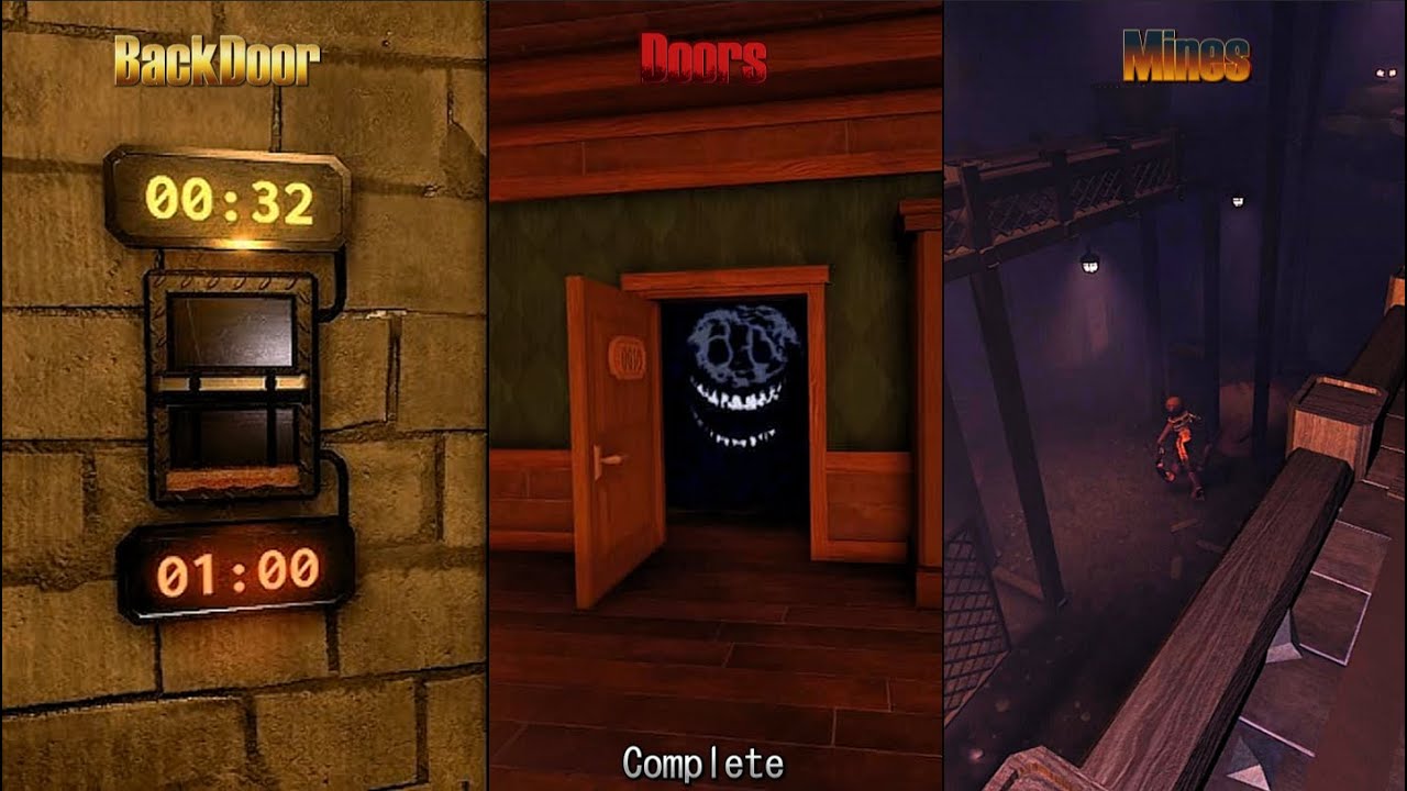 DOORS - COMPLETE GAME! ИГРОФИЛЬМ (BACKDOOR + DOORS + MINES) - YouTube