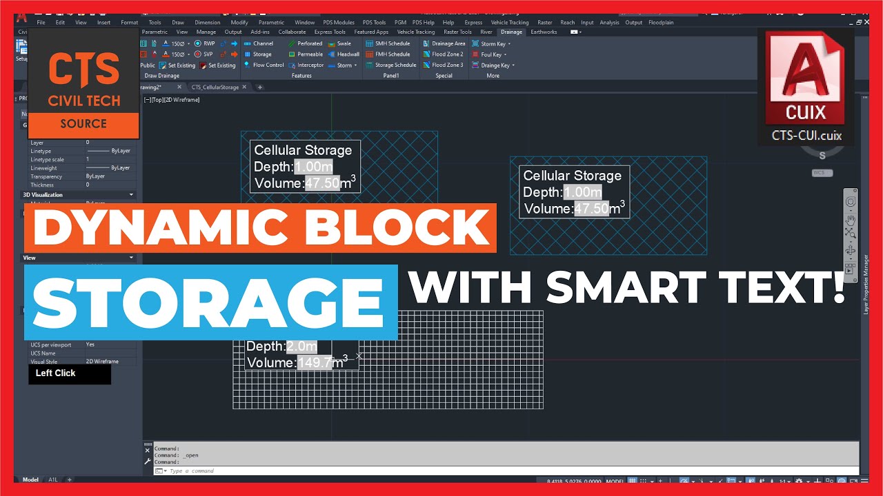 AutoCAD Dynamic Block - Creating a Storage block with Insert Field text ...