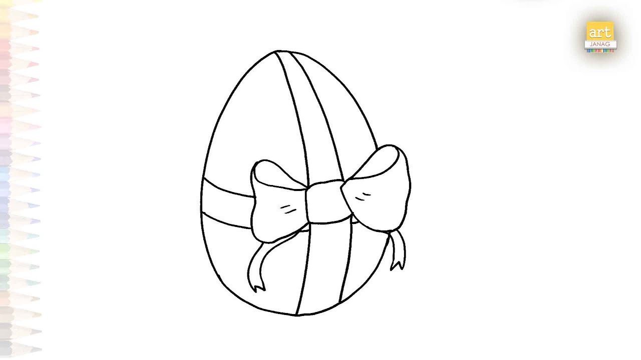 Easter Egg drawing easy | Art tutorial | How to draw an Easter Egg step ...