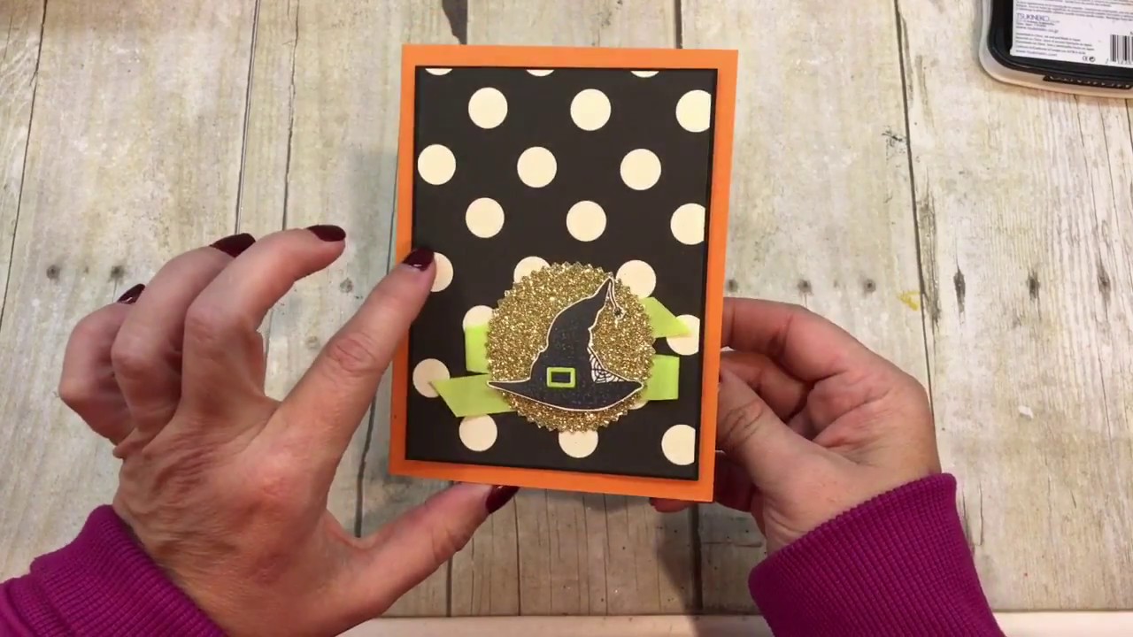 How to make a Spooky Cat Halloween Hat Card - YouTube