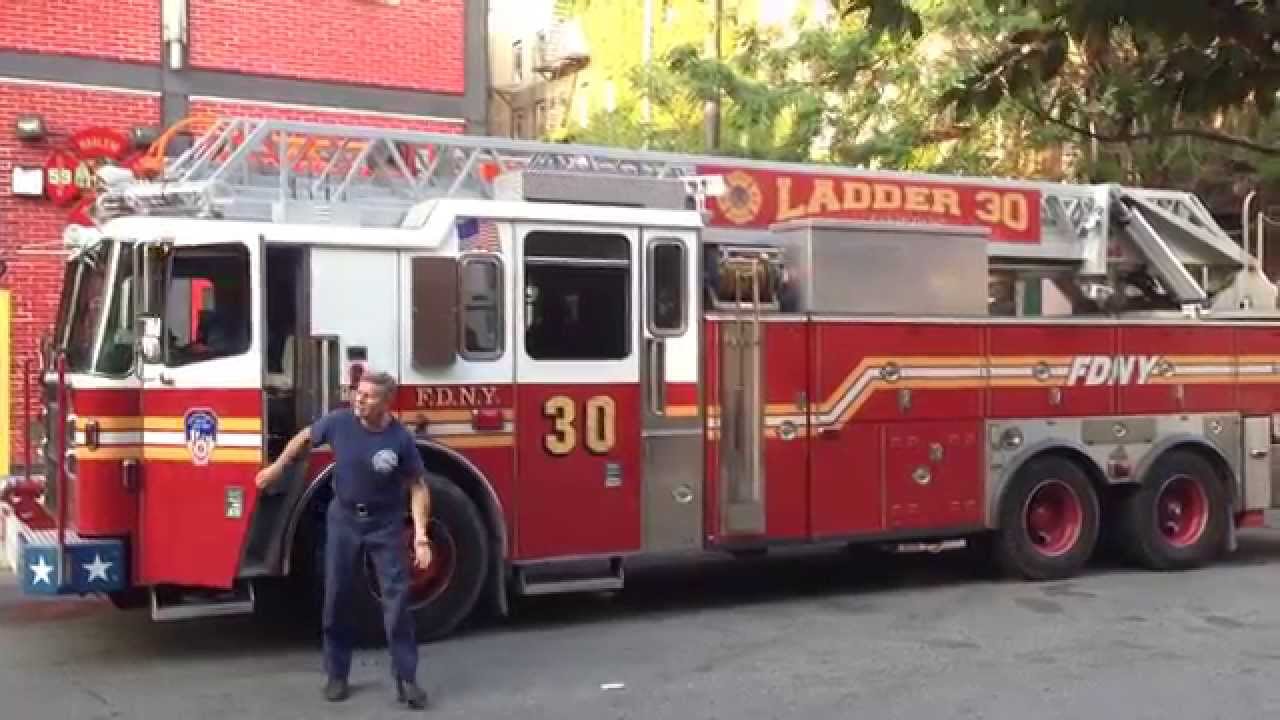 TREAT OF THE DAY - FDNY LADDER 30 FIREFIGHTERS DO A EQUIPMENT & LADDER ...