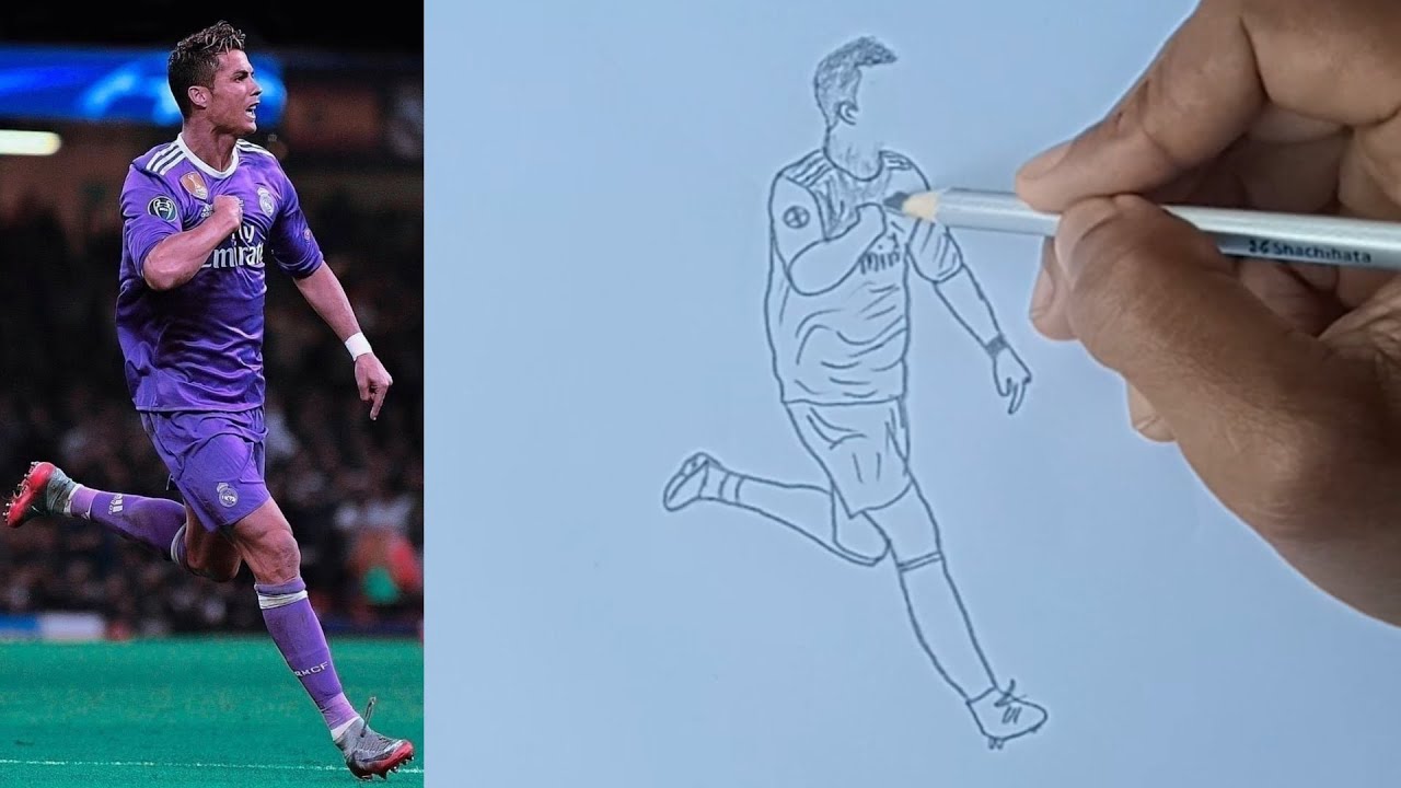 Step by Step Drawing Tutorial: drawing Ronaldo's Full Body - YouTube