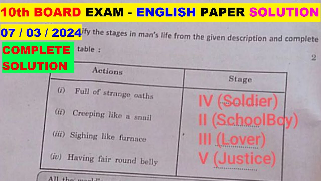 10th ENGLISH BOARD PAPER SOLUTIONS 2024 🔥 | SSC MAHARASHTRA STATE BOARD ...