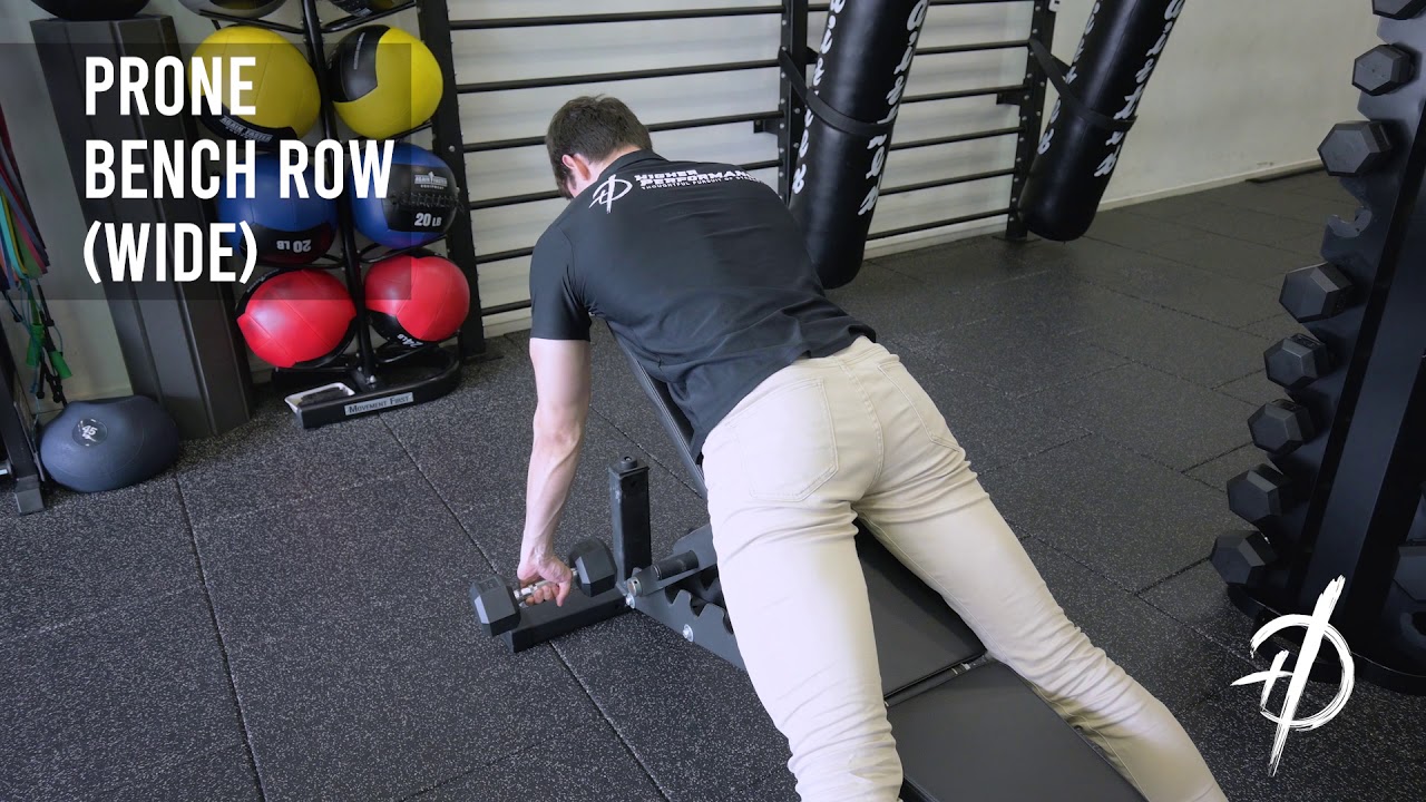 Prone Bench Row Wide - YouTube