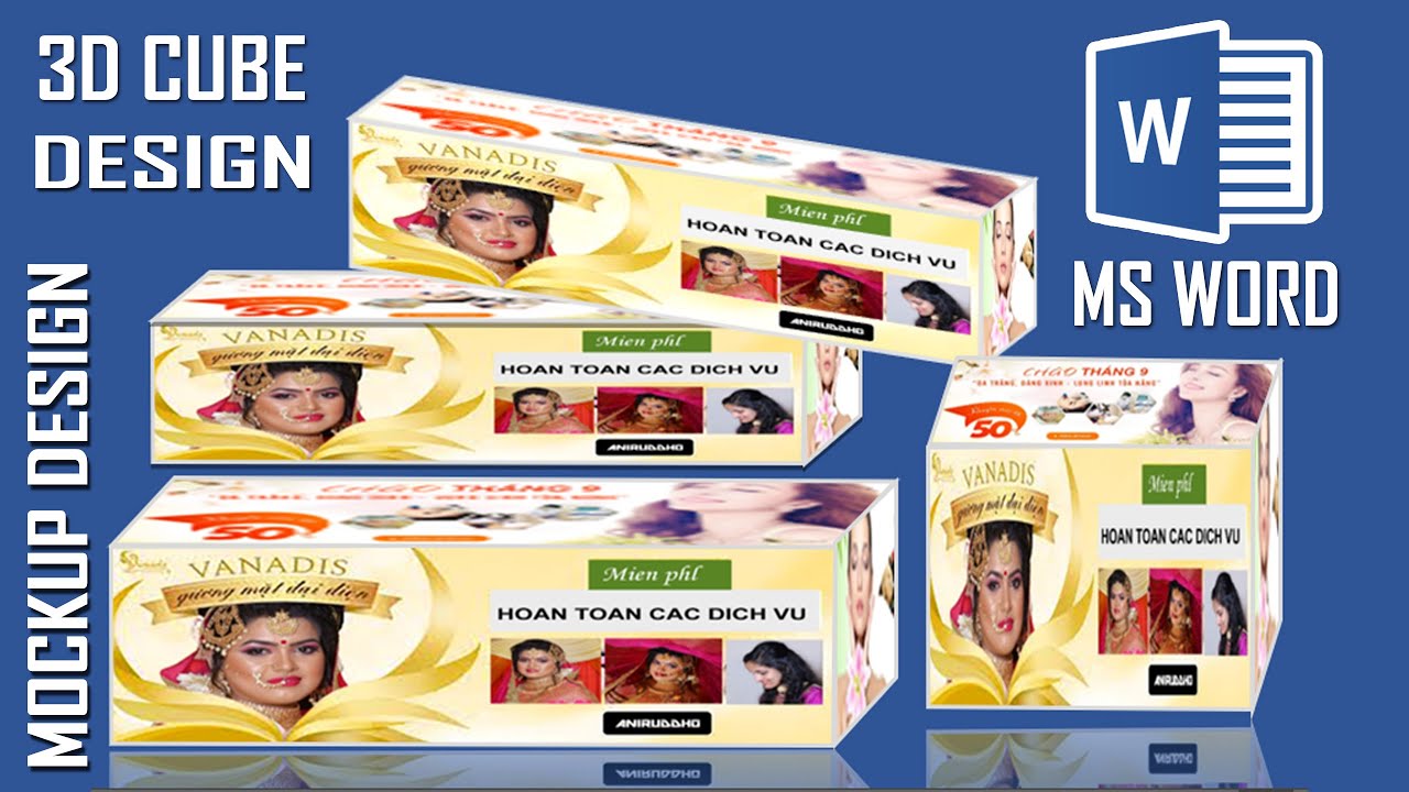 MS WORD TUTORIAL: How to make 3D Cube Design with Picture in MS Word ...