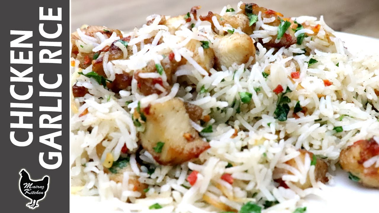 CHICKEN GARLIC RICE | Tasty Chicken Rice | Easy Rice with Garlic ...