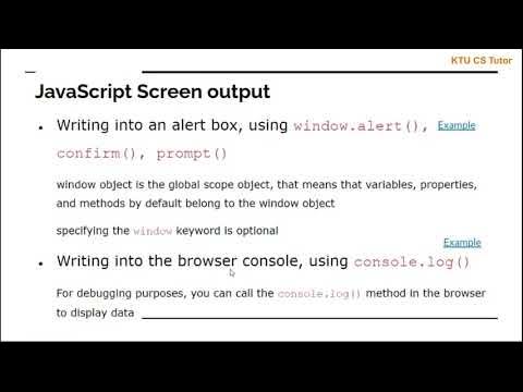 KTU CS368 Web Technologies|S6 CS|Module 4 Part 8|Javascript Screen Out and Keyboard In - YouTube