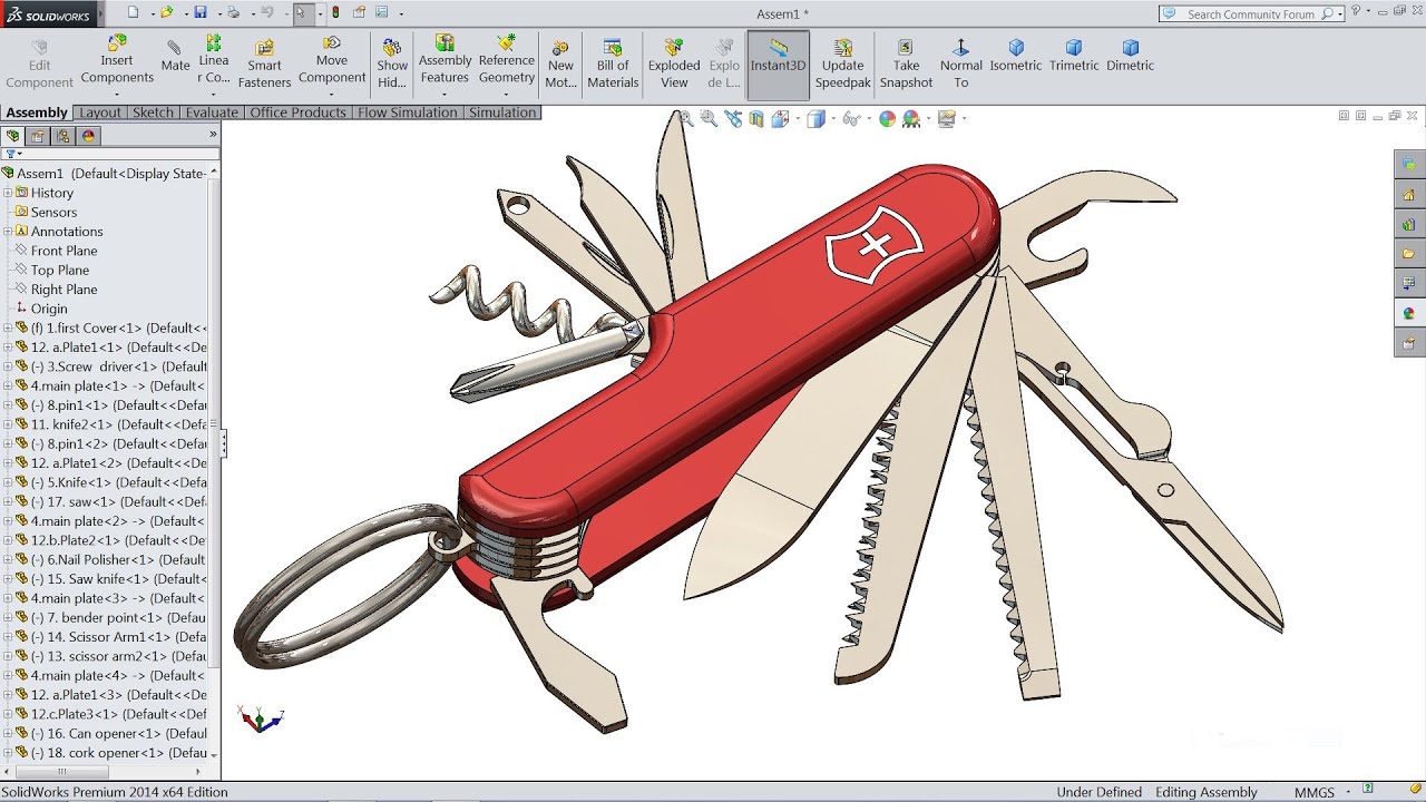 Solidworks tutorial | Sketch Swiss Army Knife in Solidworks - YouTube