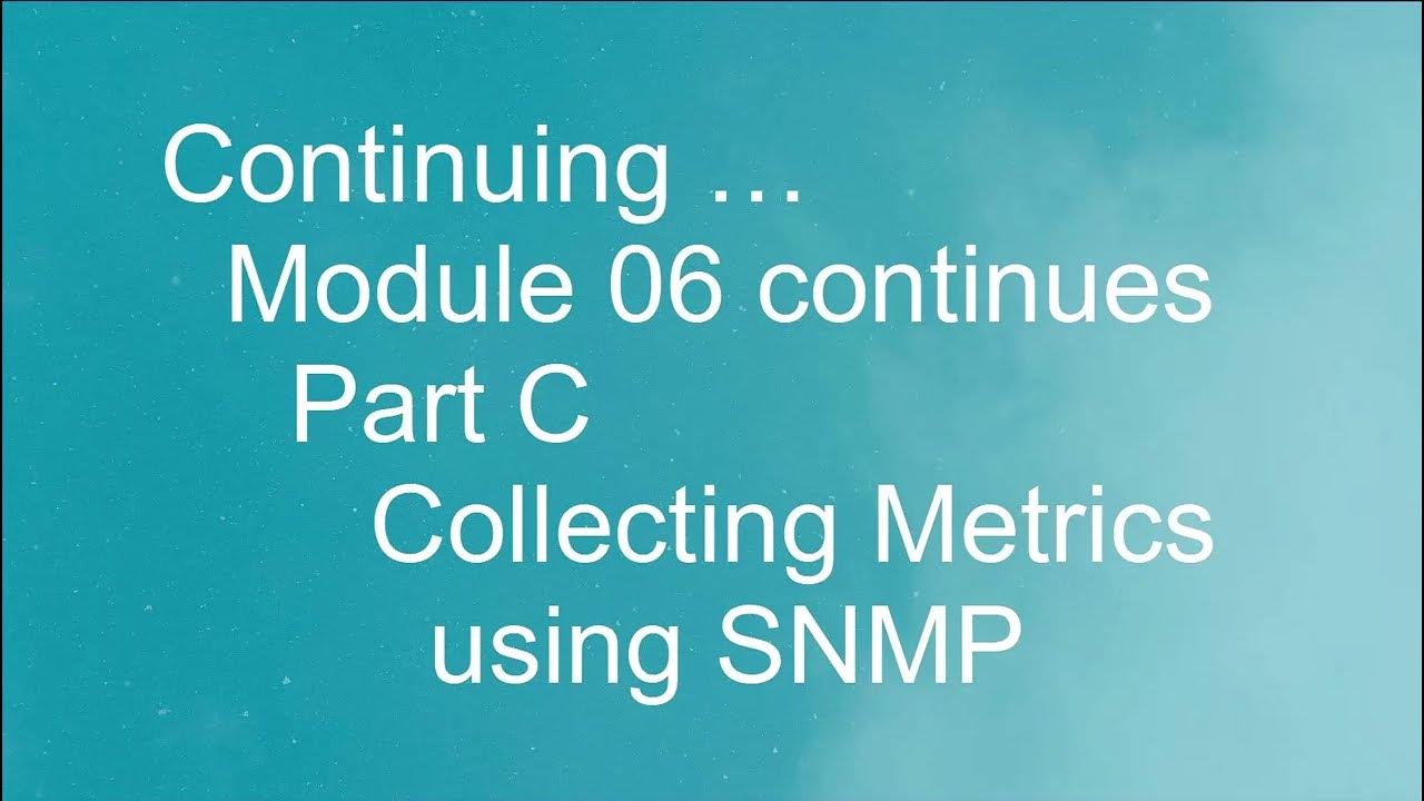 OpenNMS 101 Module 06 C Collecting Metrics using SNMP - YouTube