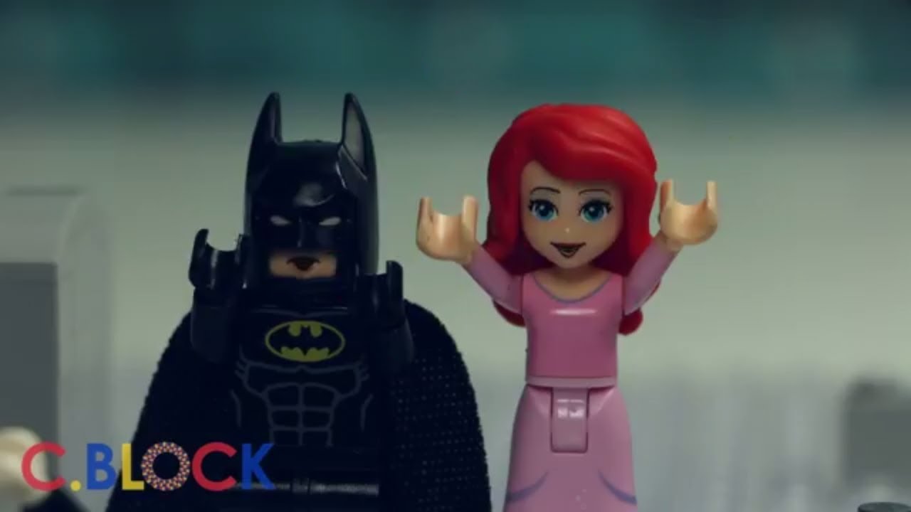 Ariel and Batman Halloween Prank With Joker Funny Lego Stop Motion ...