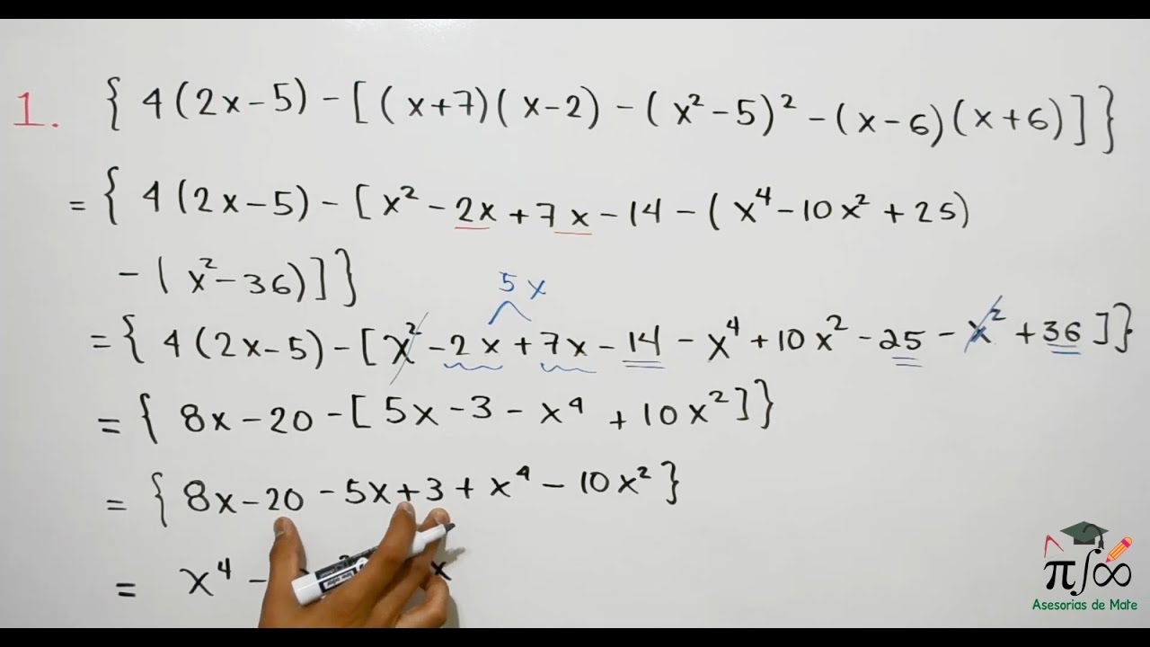 Simplificación de expresiones algebraicas eliminando símbolos de ...