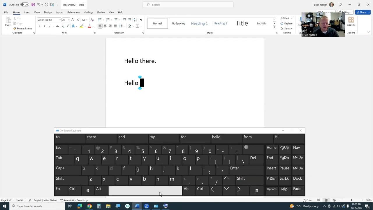 Windows Built In Onscreen Keyboard - YouTube