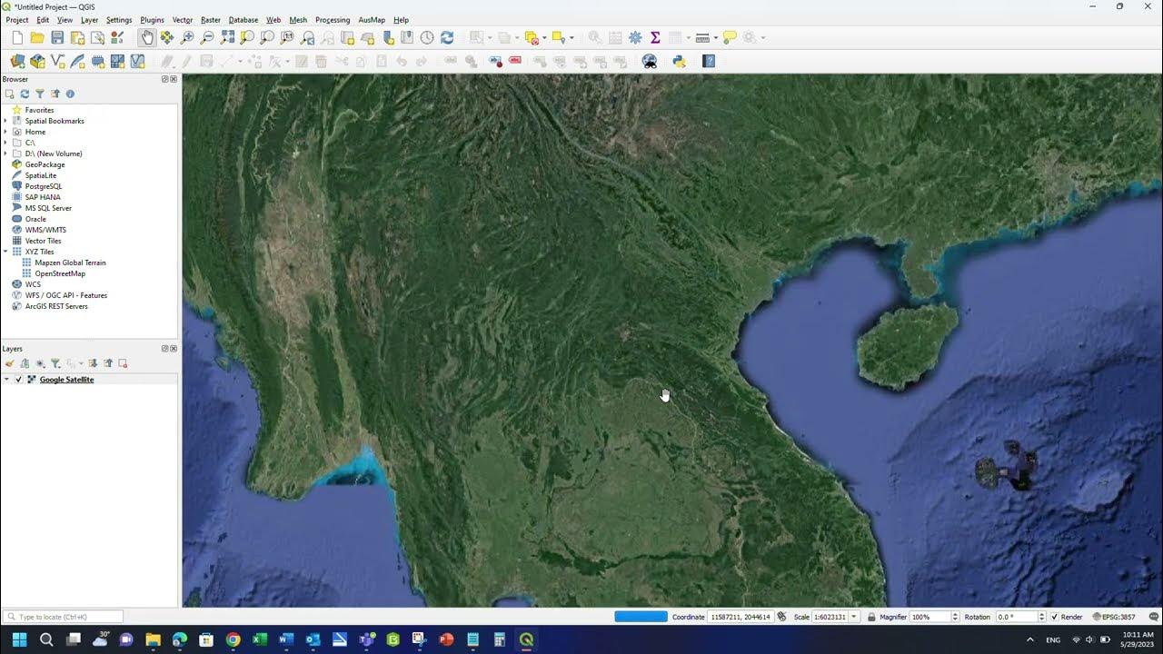 Connect to google satellite Image by ausmap plugin in QGIS - YouTube