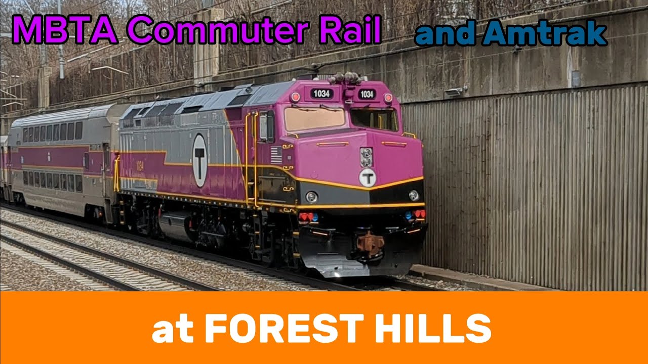MBTA Commuter Rail and Amtrak trains at Forest Hills! - YouTube