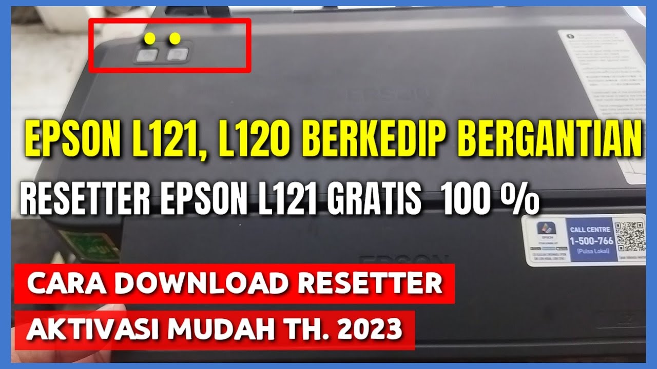 cara memperbaiki printer epson l121 lampu berkedip bergantian - YouTube