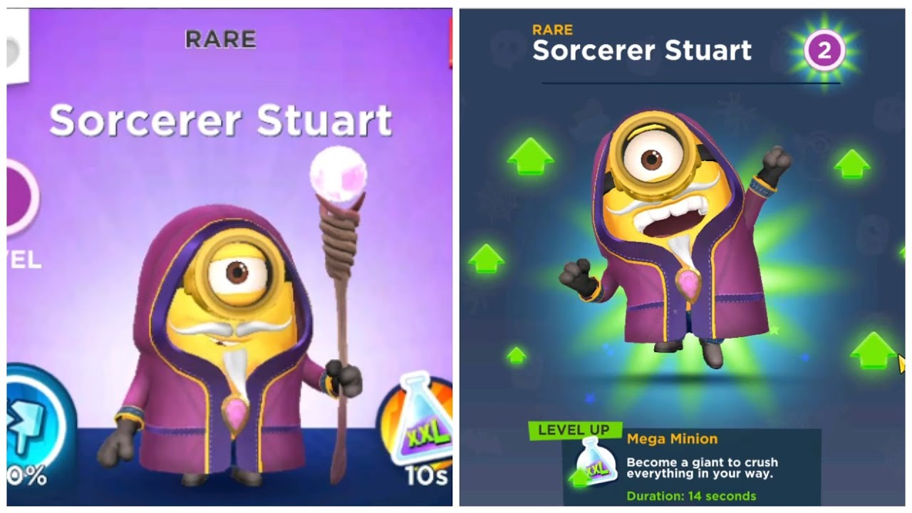 Minion Rush Sorcerer Stuart Level Up Costume - YouTube
