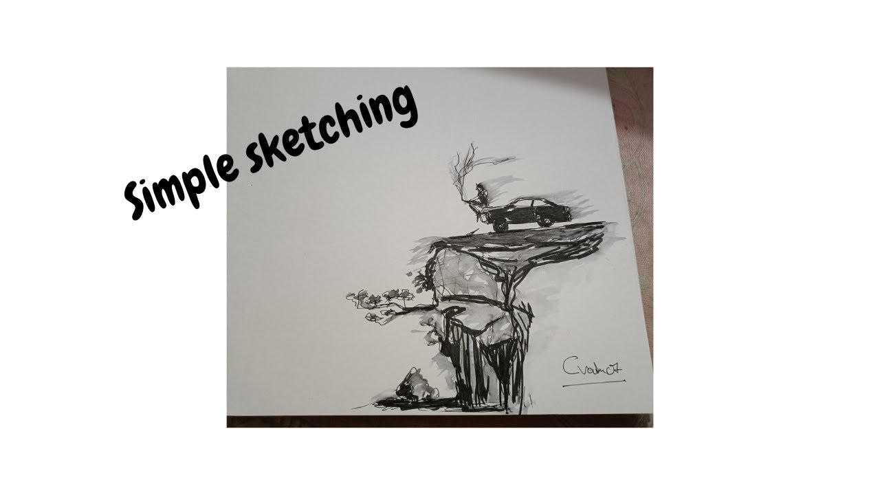 How to draw a simple yet impactful minimalistic sketch with pen | Quick ...