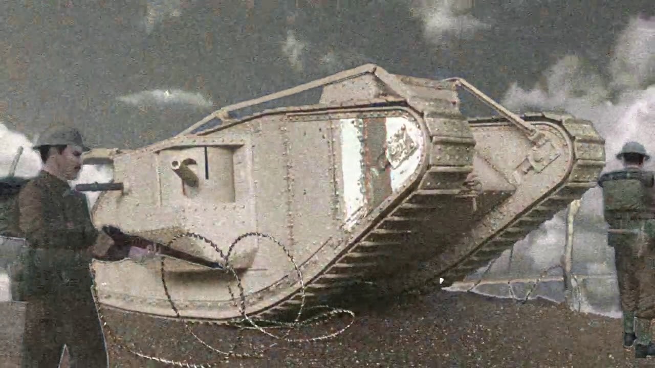 Tamiya WW1 British 1/25 male tank with motor - YouTube