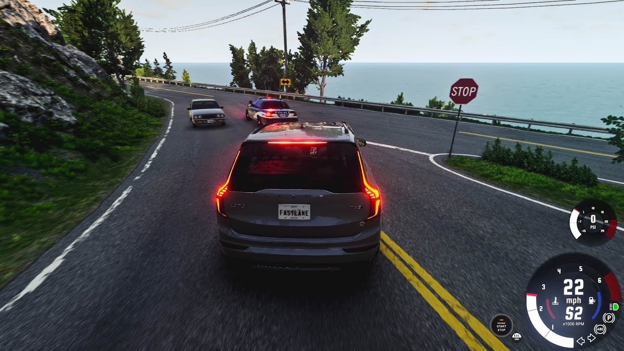 Volvo XC90 - Police Chase - BeamNG Drive - YouTube