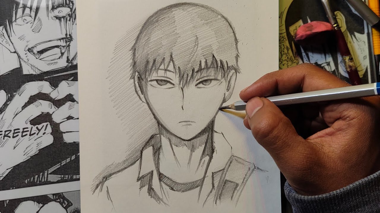 kageyama drawing from anime haikyuu - YouTube