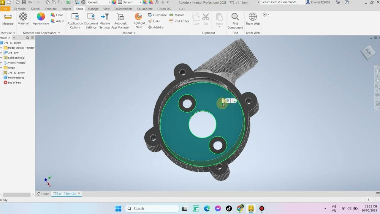 Cách chuyển đổi file STL sang IPT để chỉnh sửa trong phần mền Inventor - YouTube