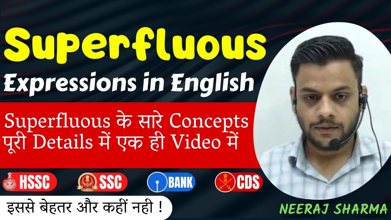 Superfluous Expressions in English By Neeraj Sir | English Grammar ] For SSC, CGL, BANK PO, UPSC ...
