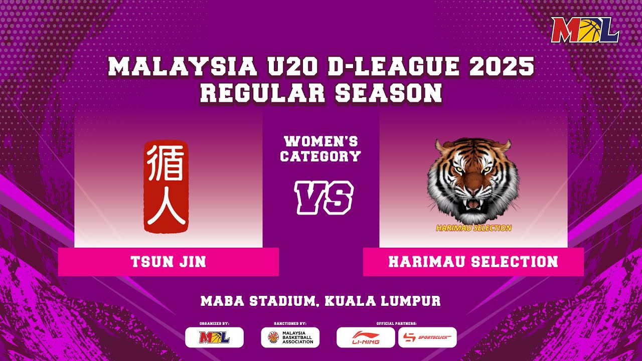 [LIVE] MBL U20 D-League 2025 Game 42 | TSUN JIN vs HARIMAU SELECTION ...