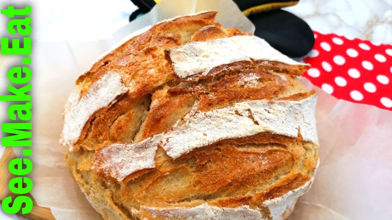 How to make crusty bread without kneading. - YouTube