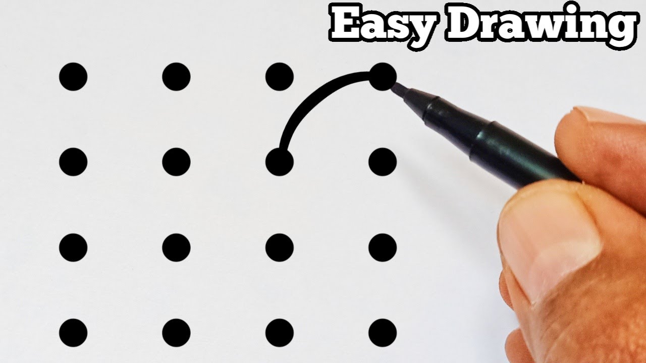 Beautiful Drawing From 16 Points | Easy Drawing For Beginners | Easy ...