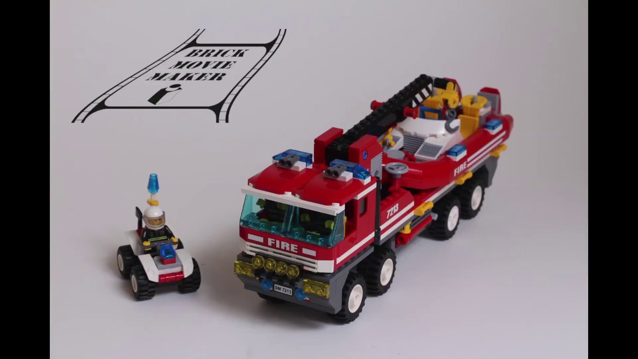 Lego 7213 Feuerwehr Truck + Boot / Off Road Fire Truck and Boat speed ...