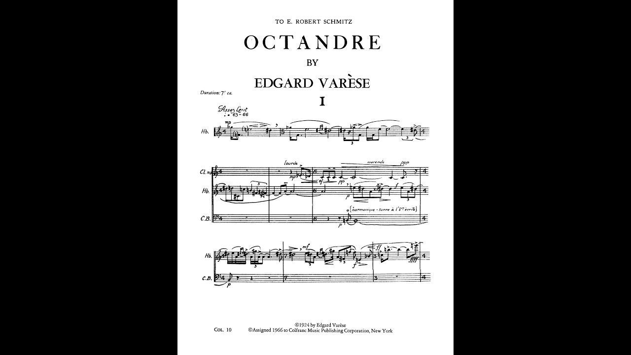 Edgar Varèse – Octandre - YouTube