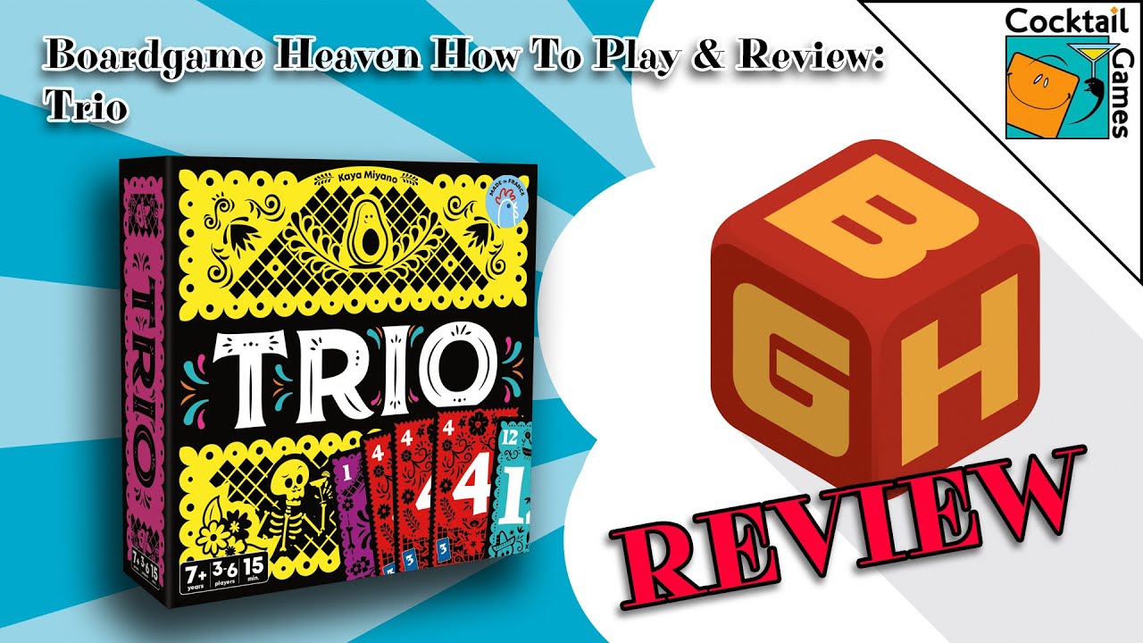 Board Game Heaven How To Play & Review 199: Trio (Cocktail Games) - YouTube