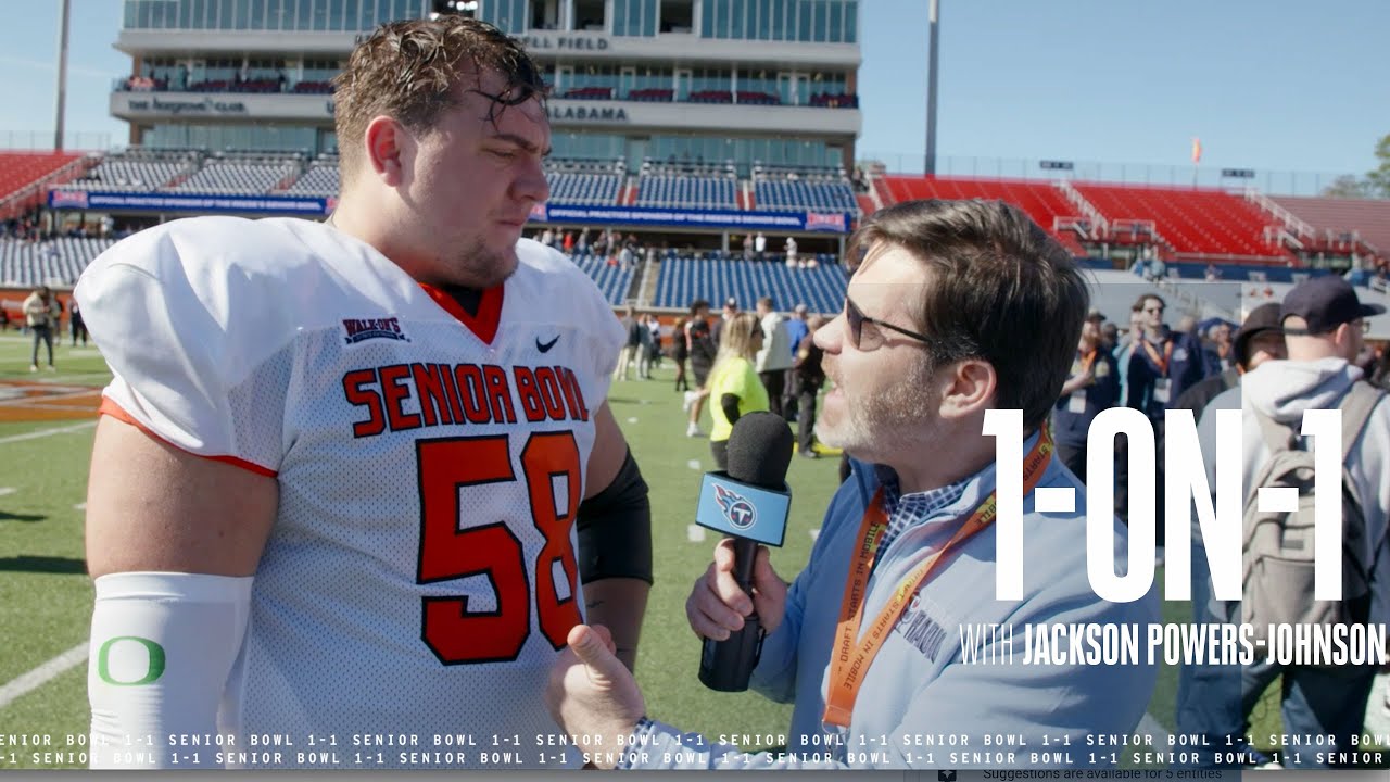 Jackson Powers-Johnson at the Senior Bowl | 1-on-1 - YouTube