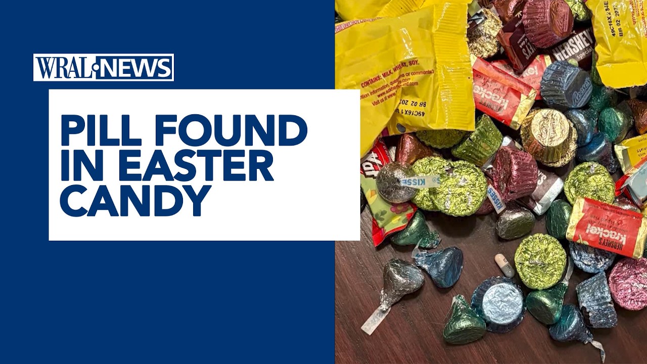 Woman finds pill in Easter candy bag - YouTube