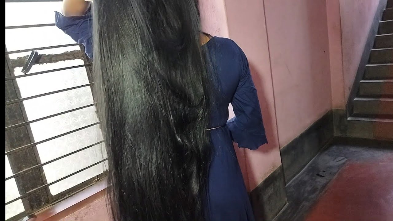 Beautiful Girl Smooth And 4ft Long Hair Play Hair Play For Gorgeous