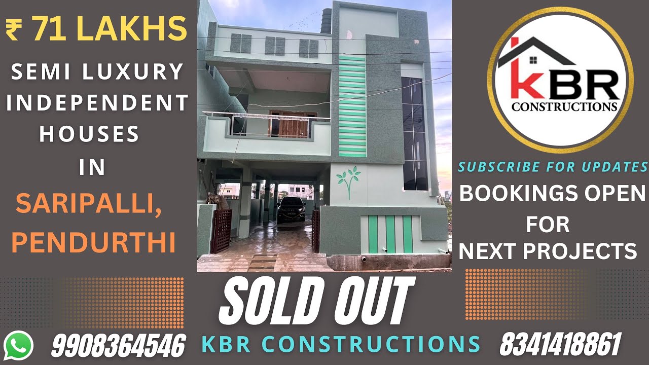 INDEPENDENT HOUSES DETALIED VIDEO IN SARIPALLI || PENDURTHI || VISAKHAPATNAM || KBR ...
