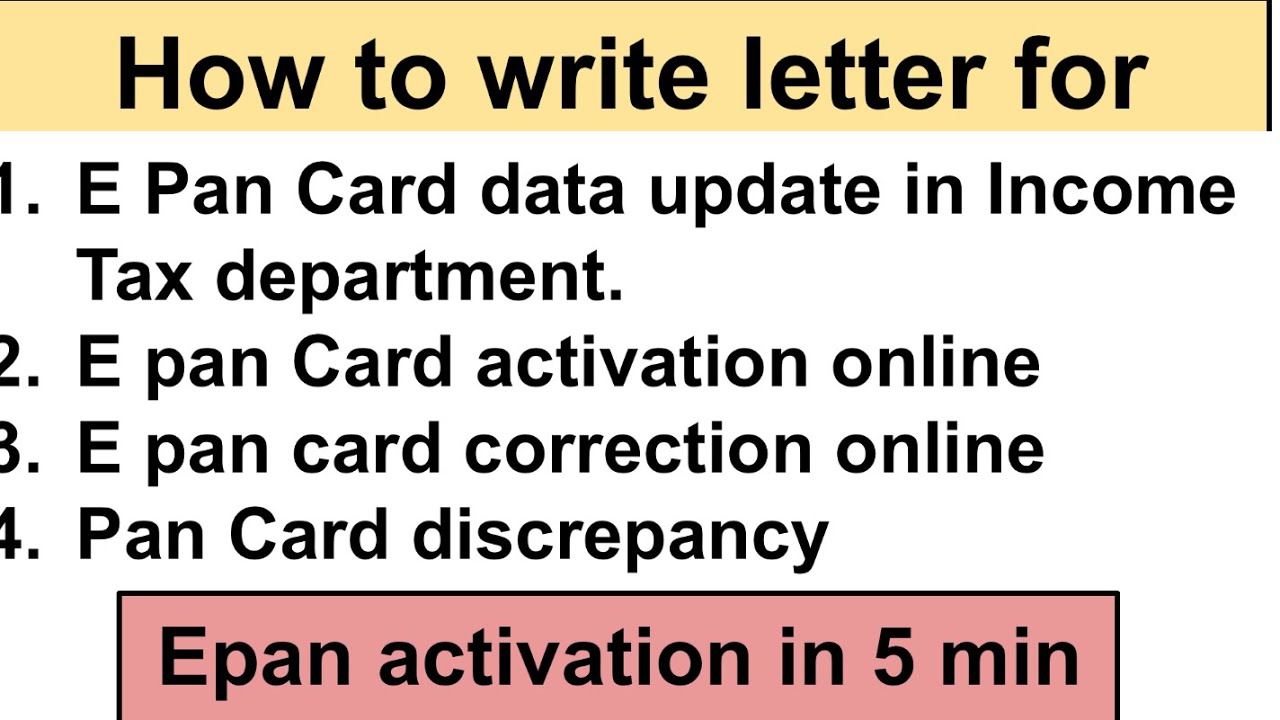 Letter To Income Tax Department For Activation Of PAN CARD Pan Card letter-to-income-tax-department-for-activation-of-pan-card-pan-card