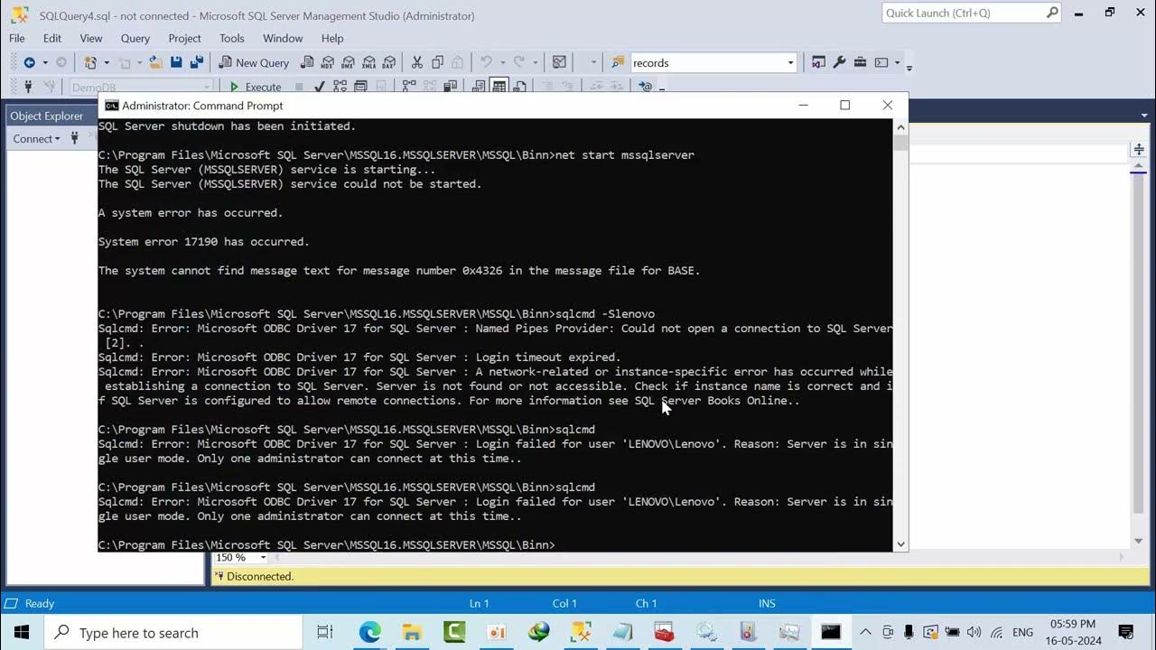 Fix There is insufficient system memory in resource pool 'internal' to run this query - YouTube
