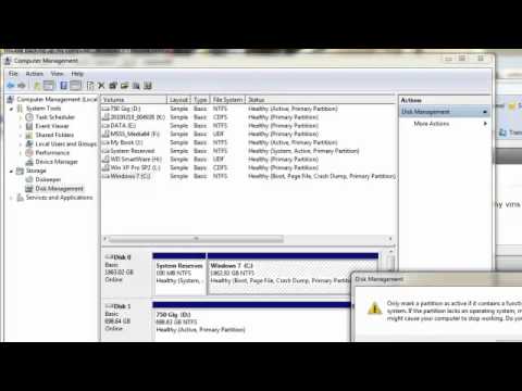 Setting a Partition as active - YouTube