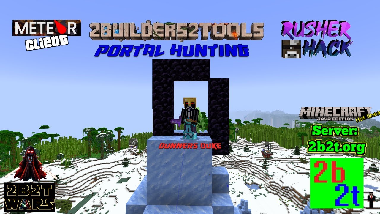 Minecraft Surviving 2b2t Anarchy Server. Portal Hunting For Base's ...