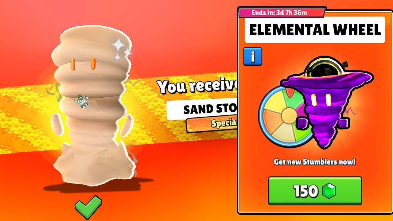 "NEW" SAND STORM IN ELEMENTAL WHEEL | Stumble Guys - YouTube