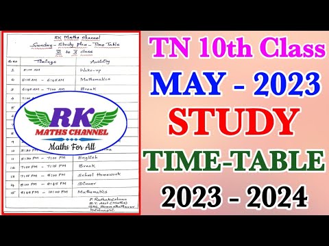 TN 10th Class|MAY - 2023 STUDY TIME TABLE|2023-2024|Very Useful - YouTube