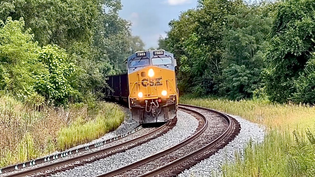 CSX Empty Coal Train Meets CSX’s Manifest DPU - YouTube