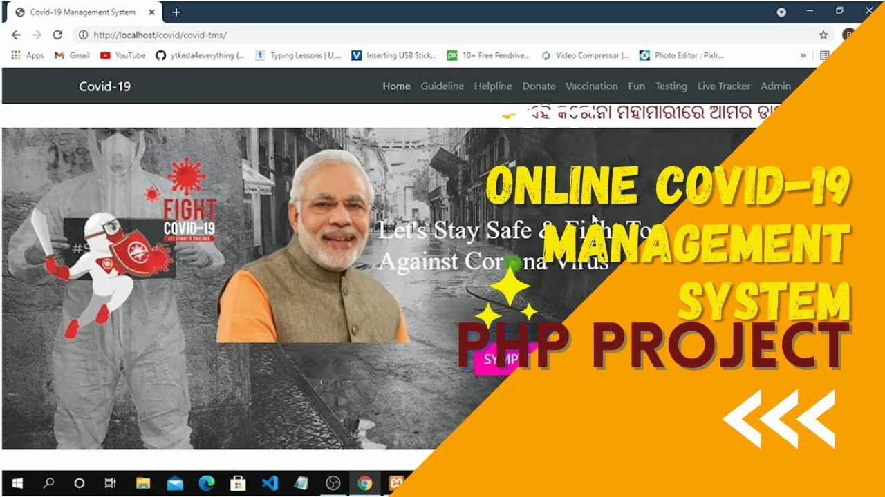 Online Covid-19 Management System project || php project - YouTube